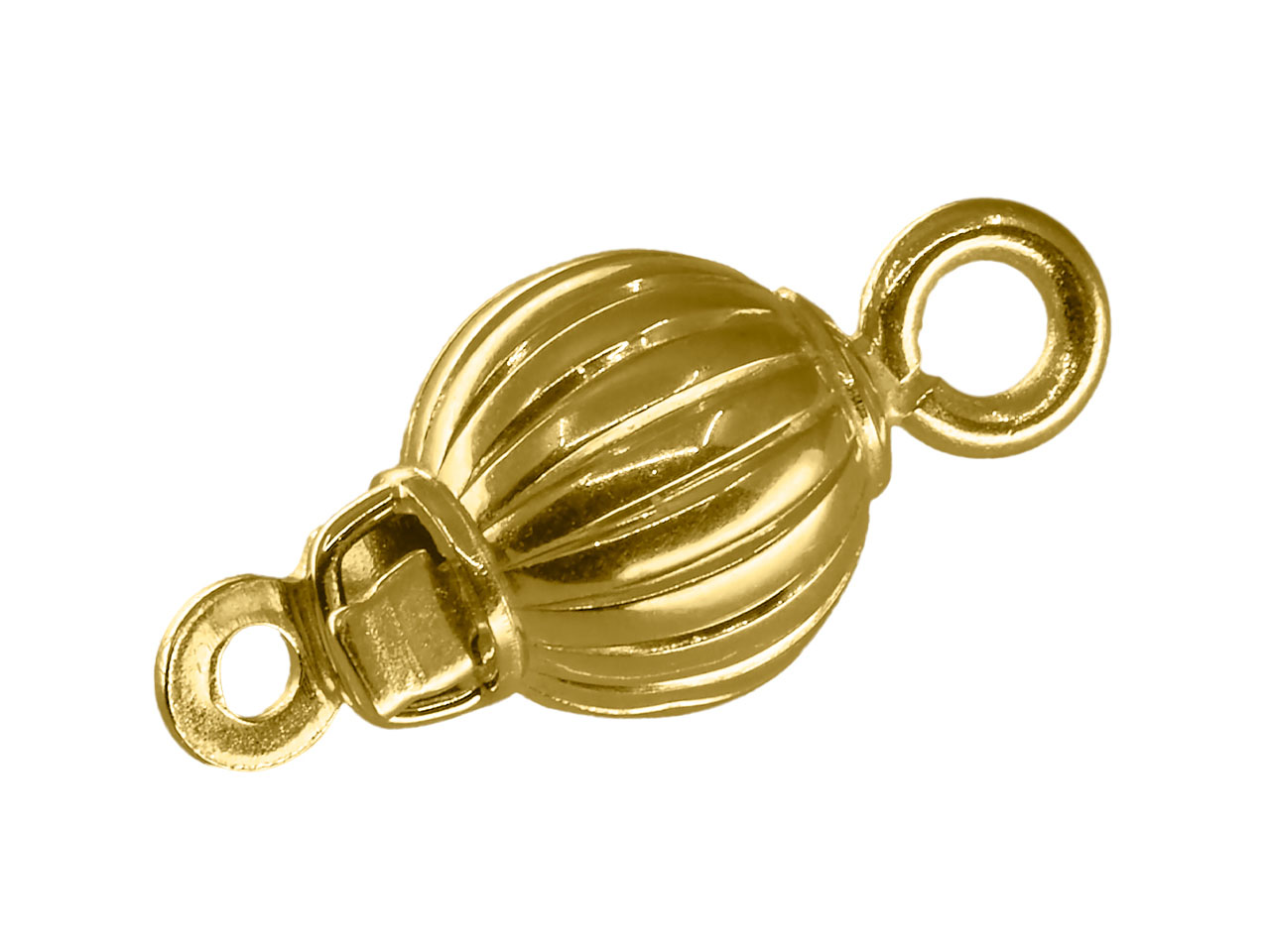 Fermoir imperdable, boule cotelée 6 mm, Or jaune 18k - cookson-clal.com