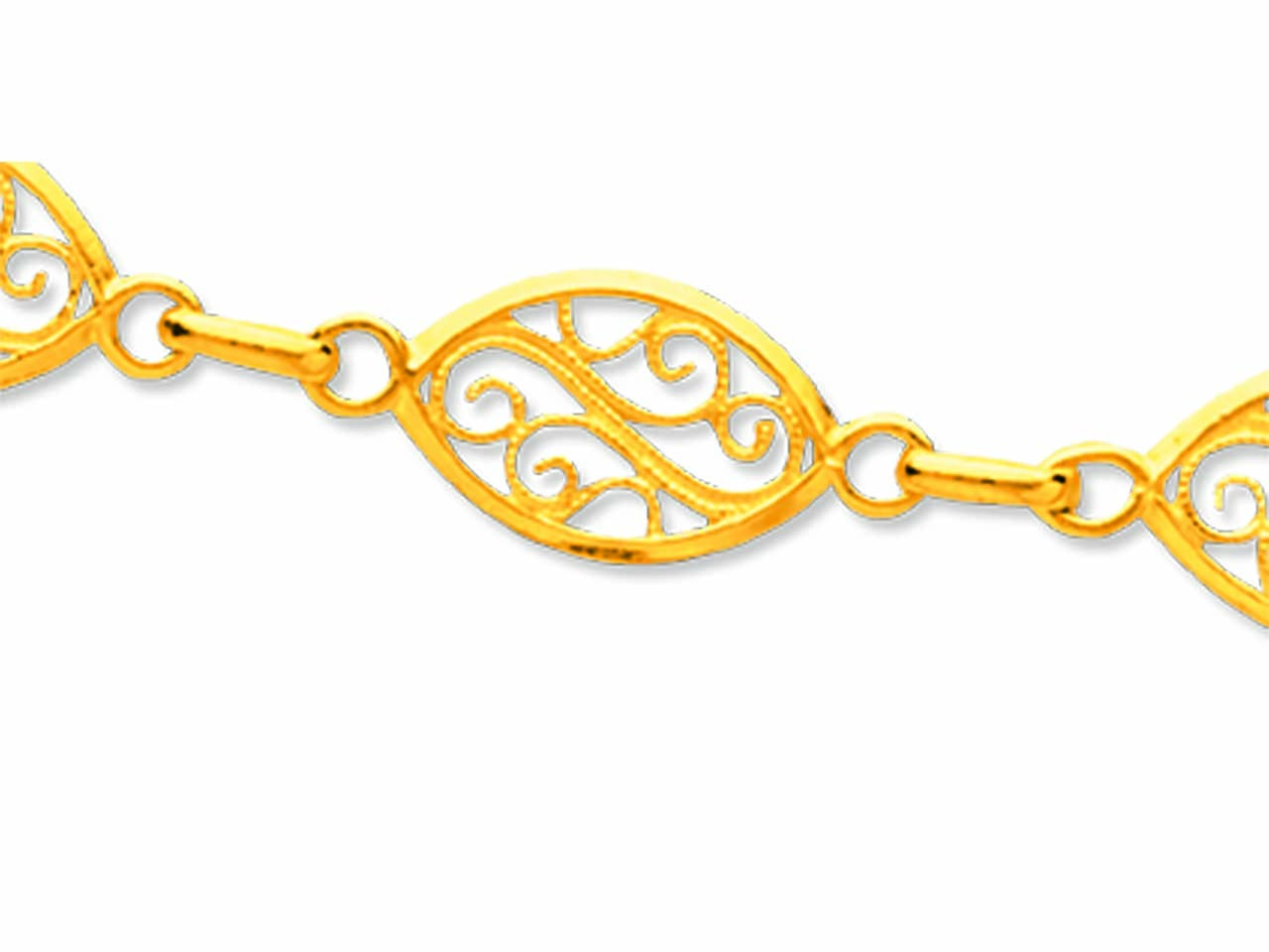 Collier maille Filigrane 8 mm, 65 cm, Or jaune 18k - cookson-clal.com